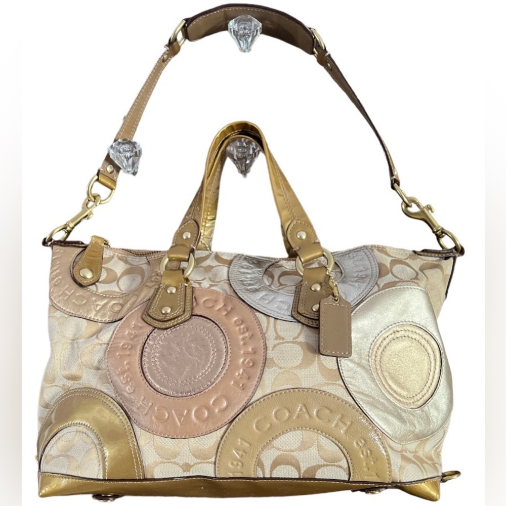 Authentic Coach Gold Monogram Purse - Gem